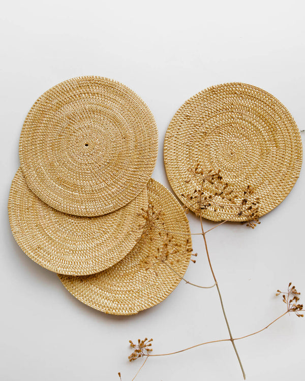 Grass Coasters & Placemats Set | Table Mats and Coasters at Kolus Home